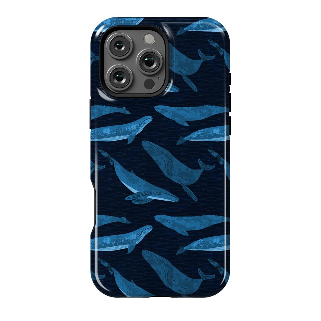 Whales In The Deep Ocean Art Tough Case for iPhone 11 to 17 Series ...