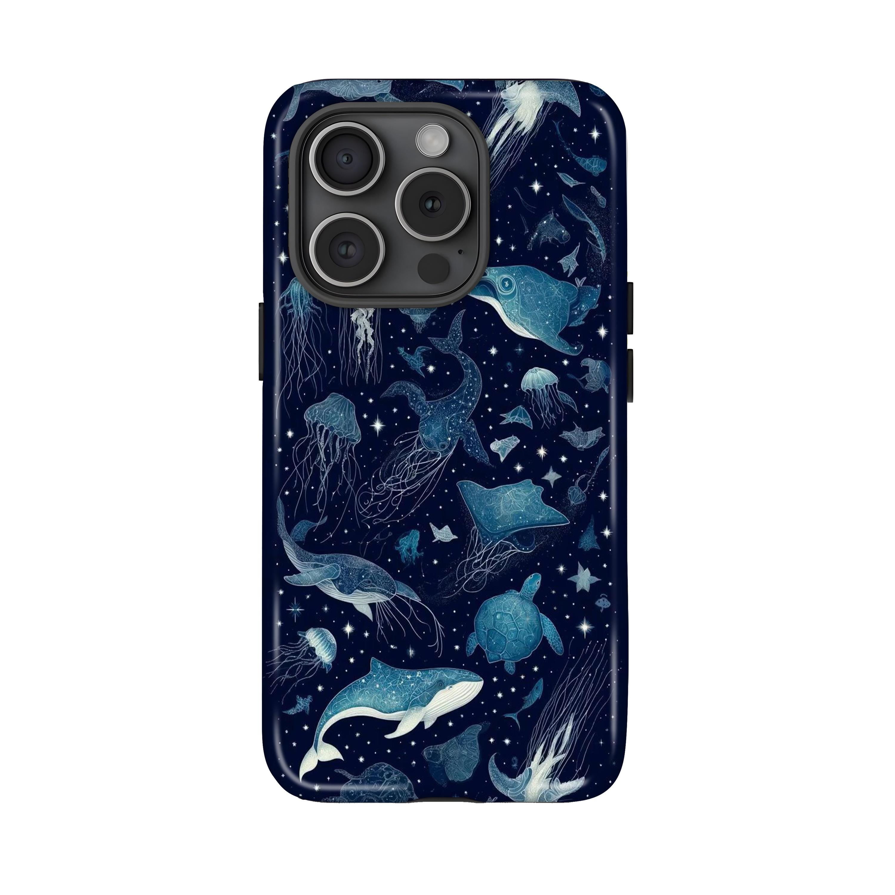 Whales Jellyfish Ocean Animal Deep Sea Phone Case with iPhone 17 to 11 ...