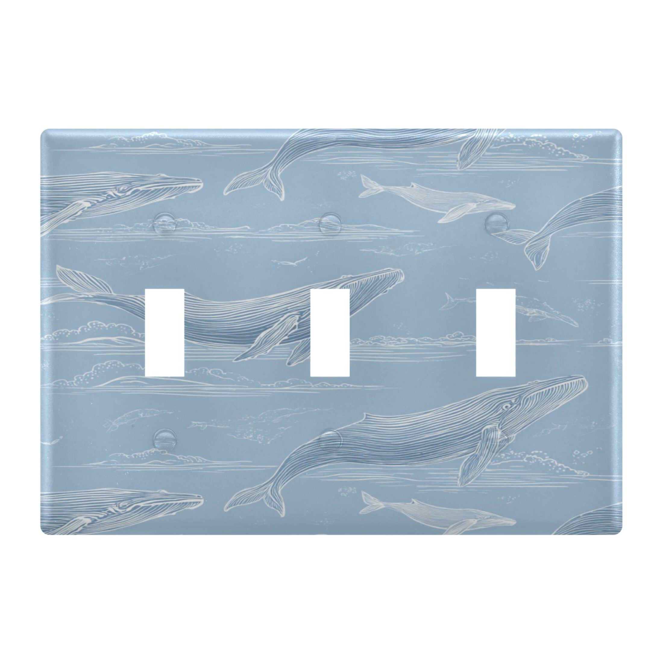Whales Jumping Clouds Hand Painted Light Switch Cover Electrical Outlet ...