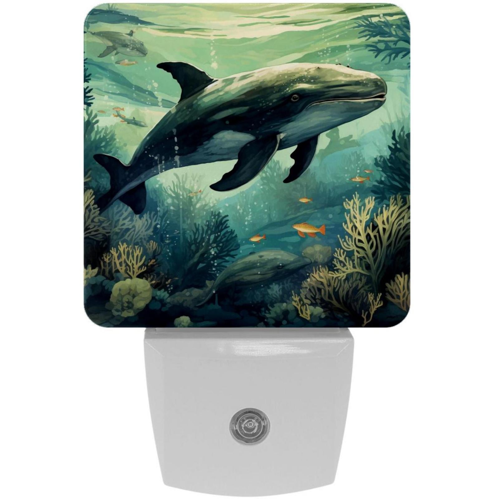 Whales LED Square Night Light - Energy Efficient Plug-in Nightlight ...