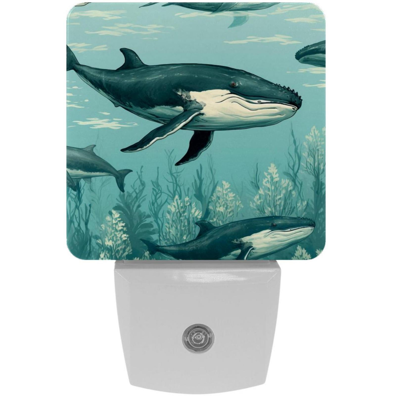 Whales LED Square Night Light - Energy Efficient Plug-in Nightlight ...