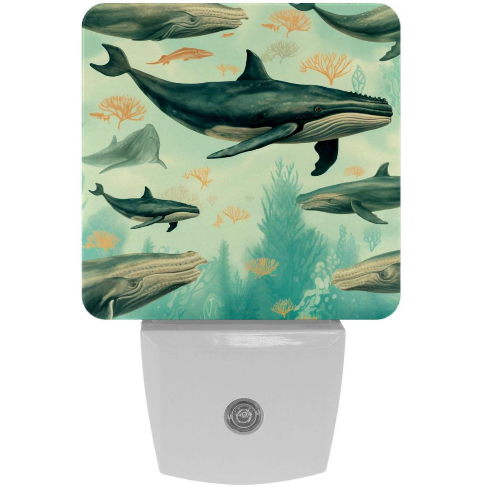 Whales LED Square Night Light - Small and Bright Square-shaped LED ...