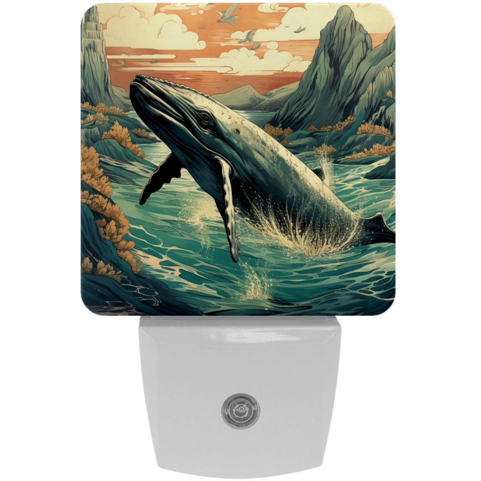 Whales LED Square Night Lights - Bedside Lighting Solution for a Soothing Ambience in Any Room ...