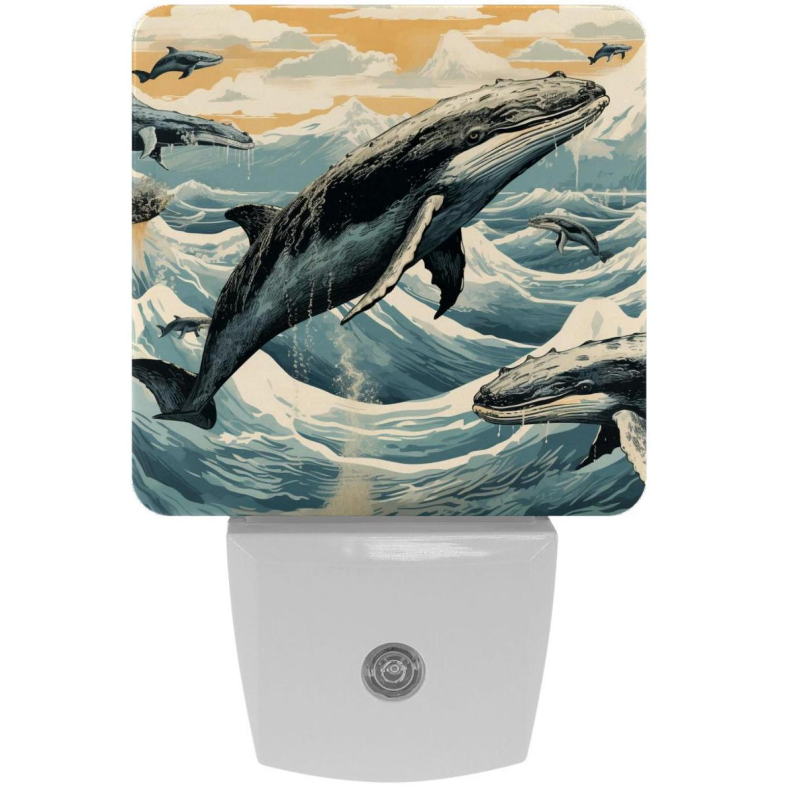 Whales LED Square Night Lights - Modern Design, Energy Efficient Indoor ...