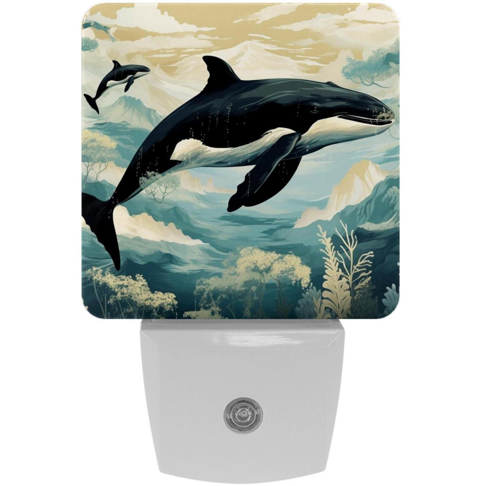 Whales LED Square Night Lights- Modern and Energy Efficient Bedside ...