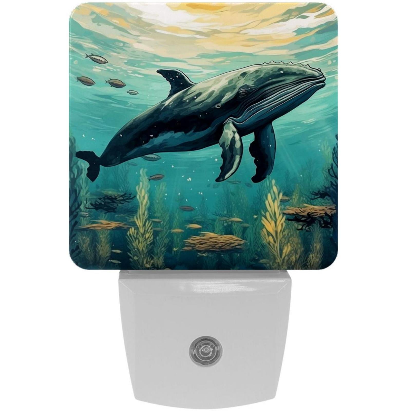 Whales LED Square Night Lights - Portable and Stylish for Bedroom and ...