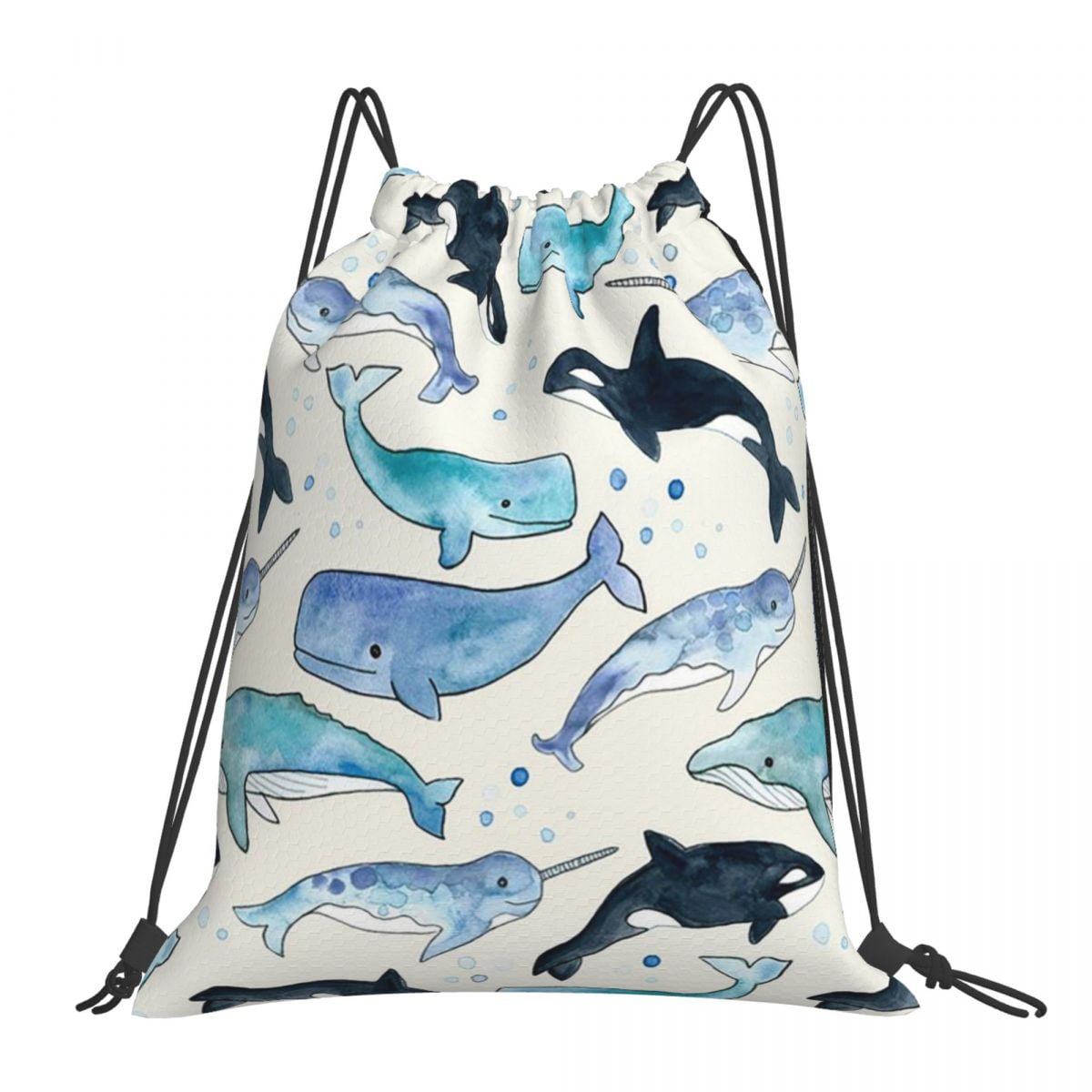 Whales Orcas And Narwhals Backpacks Drawstring Bags Drawstring Bundle ...
