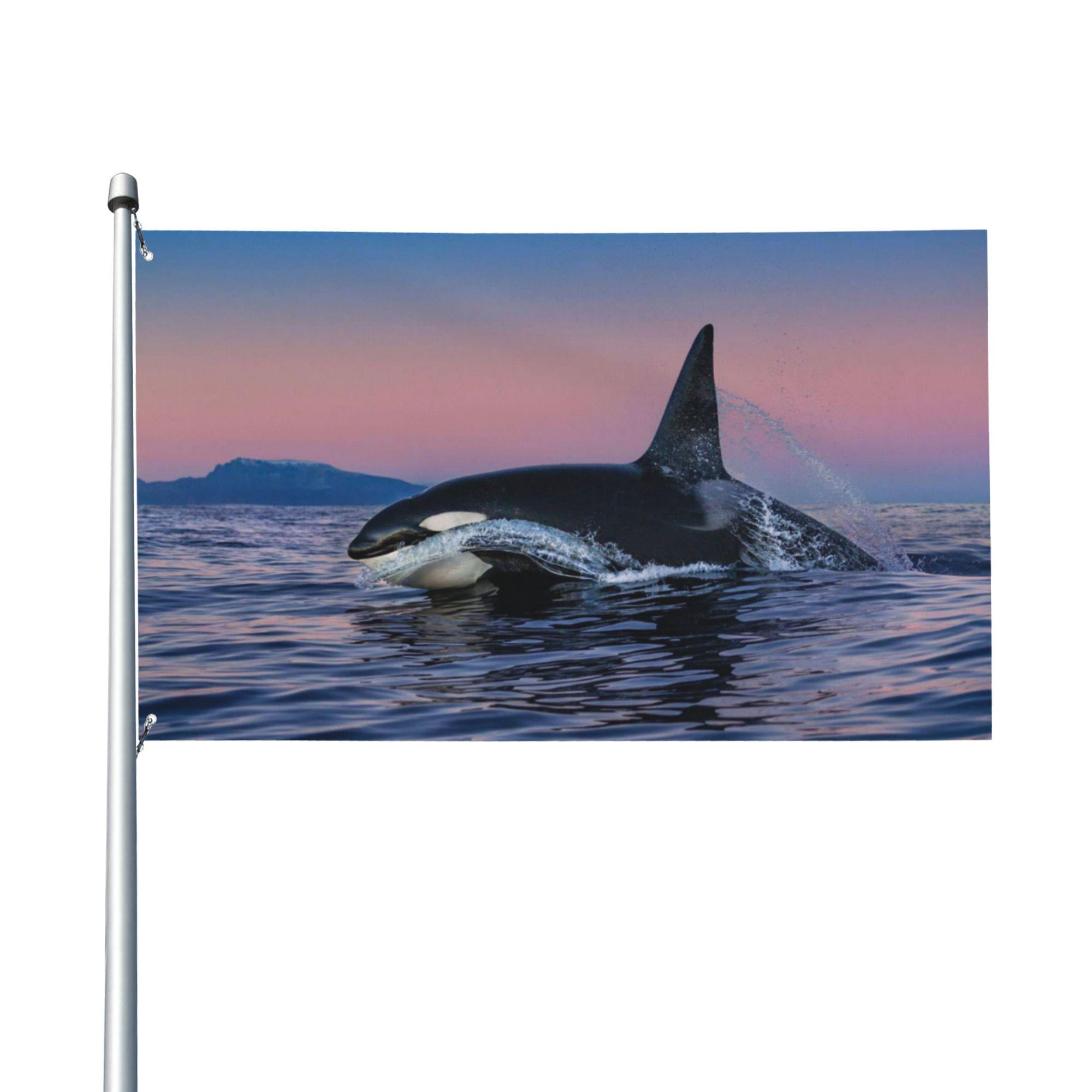 Whales Orcas Ocean Flag For Indoor Home House Decor Durable Garden ...