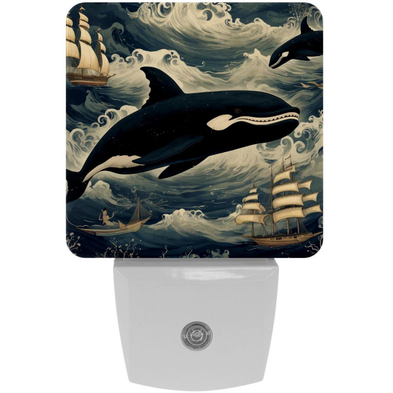 Whales Square LED Night Lights - Small, Portable Lighting for Any Room - Energy Efficient & Long ...