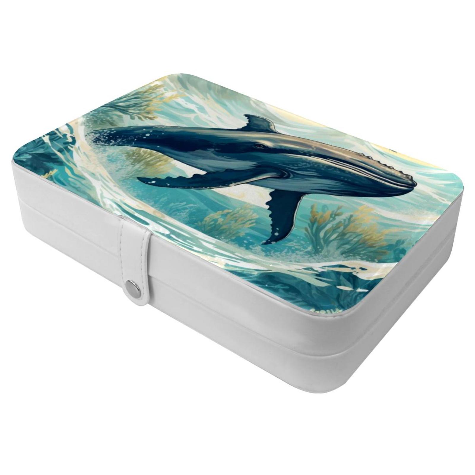 Whales in the Water Travel Jewelry Box - Compact and Portable - Ideal ...