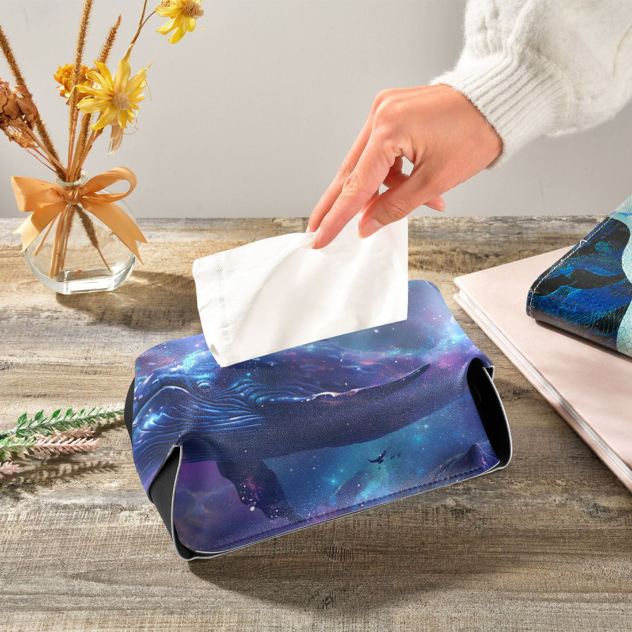 Whales on Space Napkin Dispenser Leather Paper Napkins Holders Elegant ...