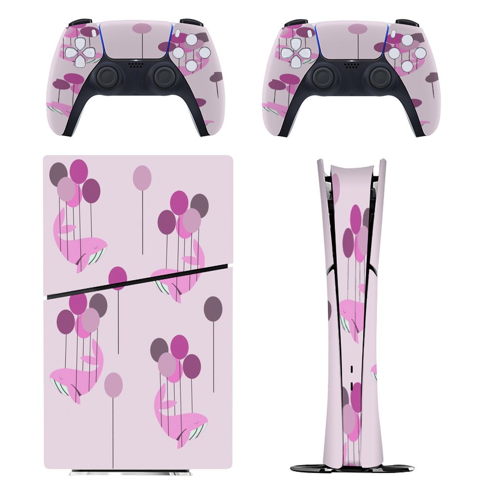 Whales，pink PS5/PS5 Slim Digital Disc Skin Sticker For Console And ...