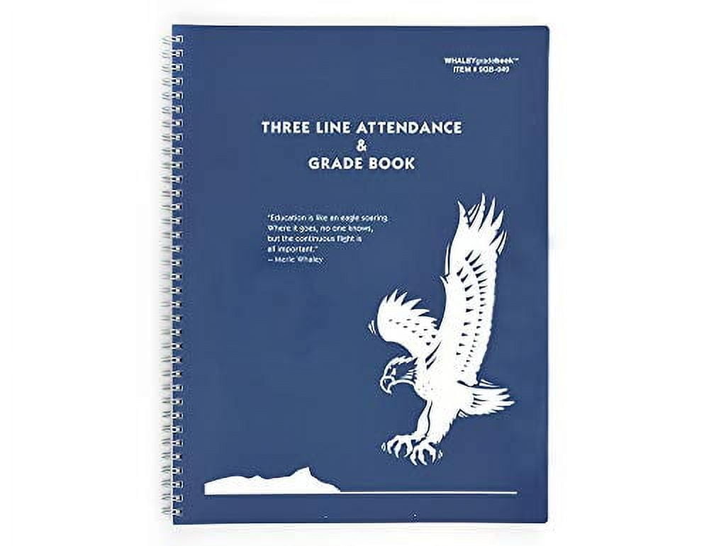 Whaley Gradebook (9 x 12 inches) 3-Line Grade Record Book, Four 10-Week ...