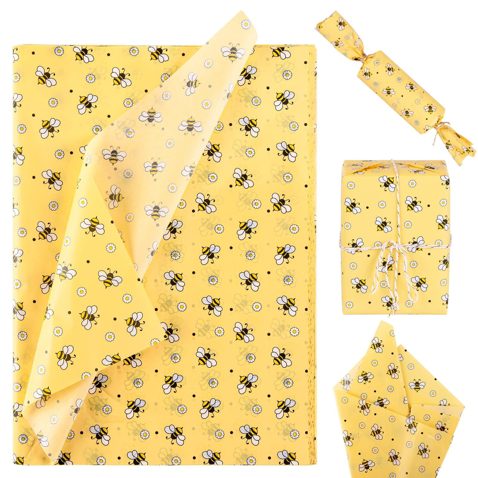 Whaline 100 Sheet Bee Tissue HYZ01 Paper Cute Daisy Flower Pattern Gift ...