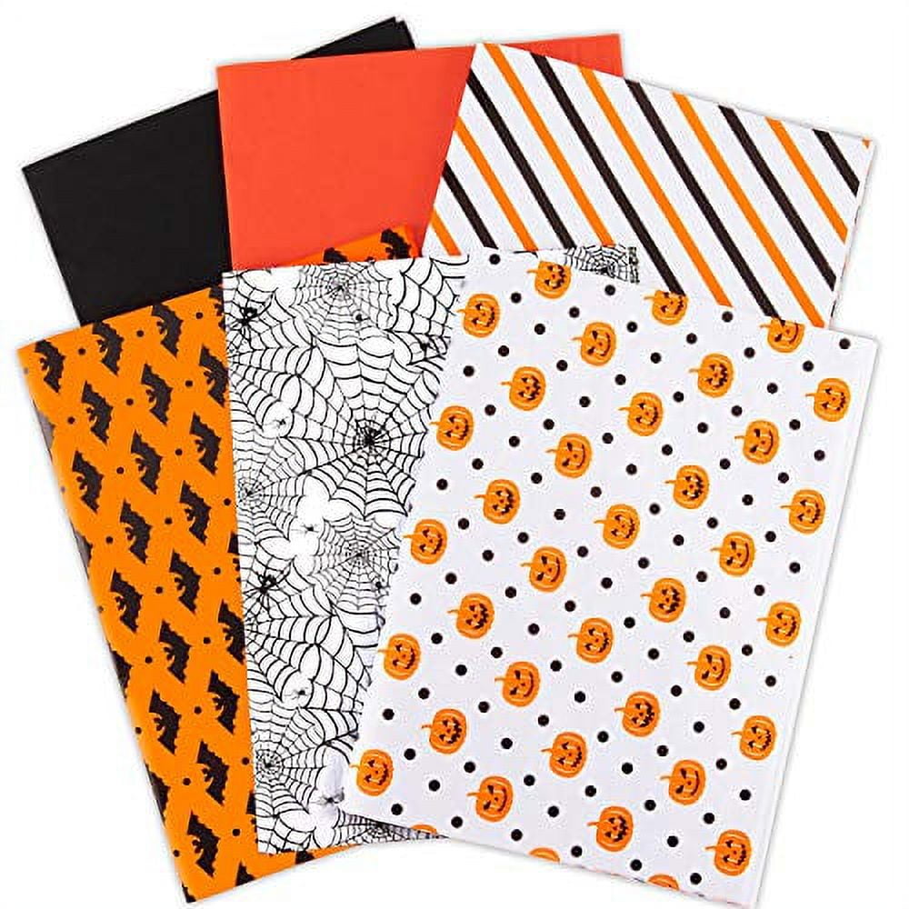 Whaline 120 Sheets Halloween Tissue Paper Black Orange Wrapping Paper ...