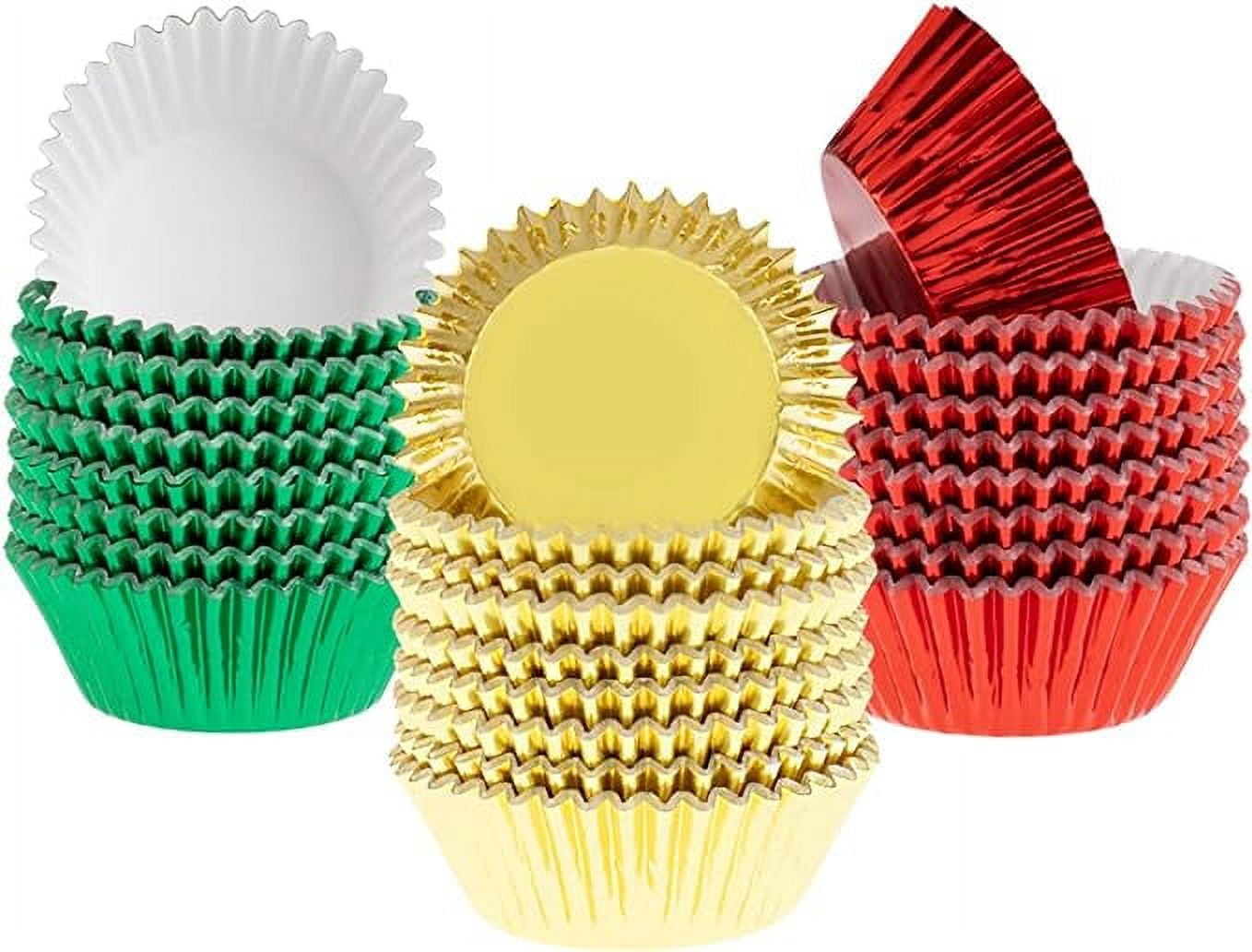 Whaline 300Pcs Foil Metallic Cupcake Liner Baking Cups, Muffin Tins ...