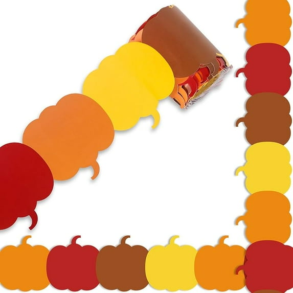 Whaline 32.8Ft Fall Bulletin Board Borders Maple Leaves Shape Die-Cut ...