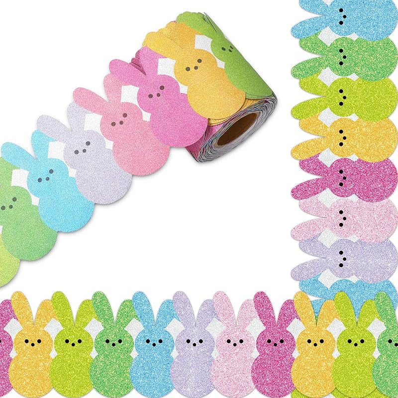 Whaline 32.8ft Easter Bulletin Board Borders Glitter Pink Yellow Blue ...