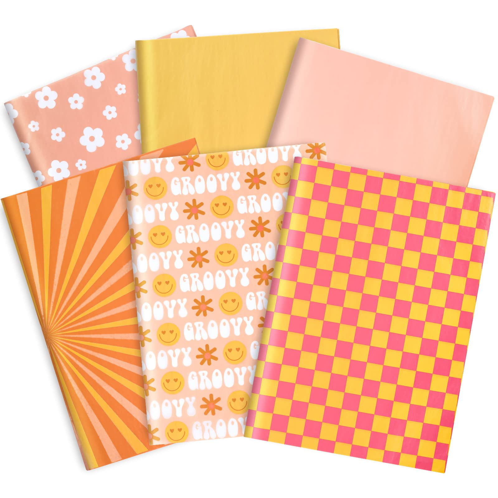 Whaline 60 Sheets Boho Tissue HYZ01 Paper Cute Smile Face Gift Wrapping ...
