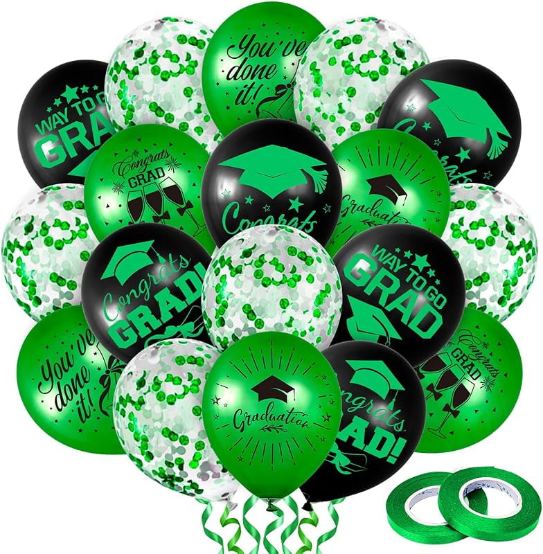 Whaline 60Pcs Graduation Party Balloon Set 7 Designs Blue White ...