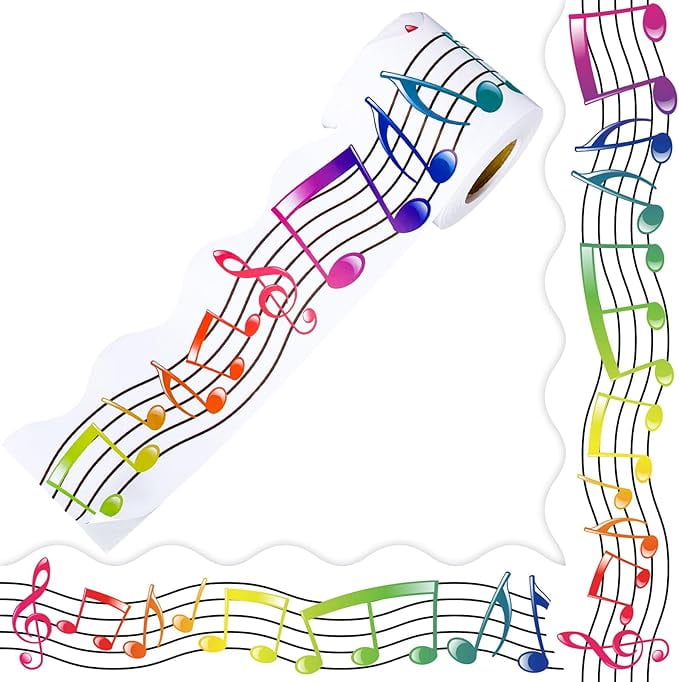 Whaline 66Ft Musical Notes Bulletin Board Borders Colorful Musical Note ...