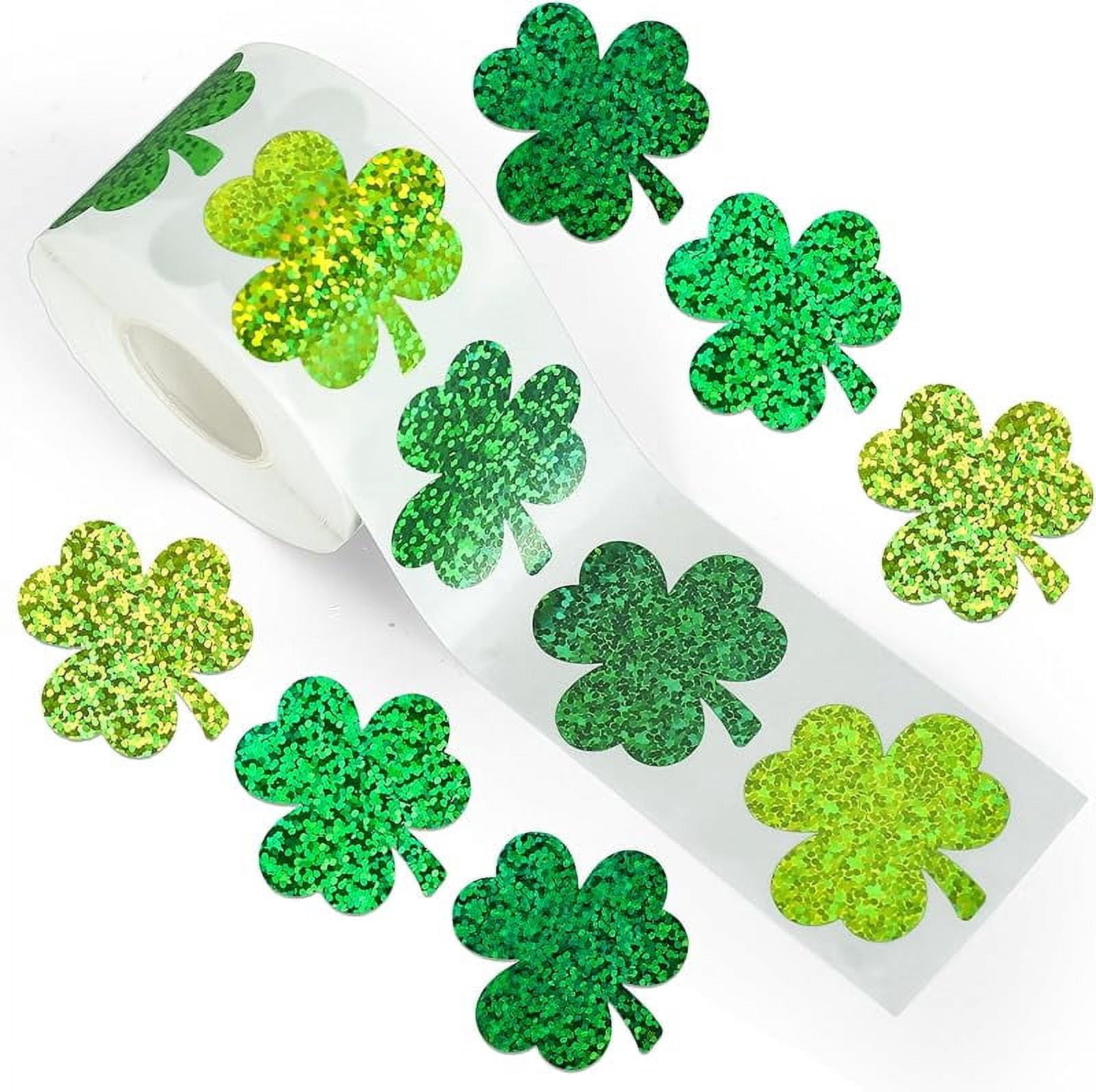 Whaline St. Patrick's Day Stickers Laser Shamrock Stickers Roll 3 ...
