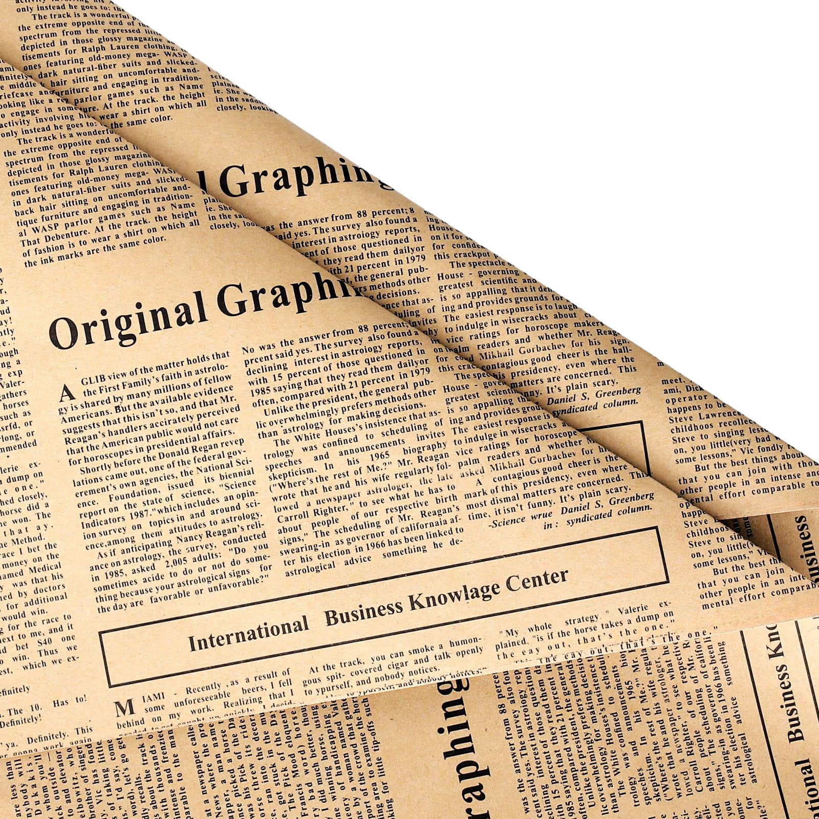 Whaline Vintage NewspaperUMRT Wrapping Paper - Not Roll - Old Newsprint ...