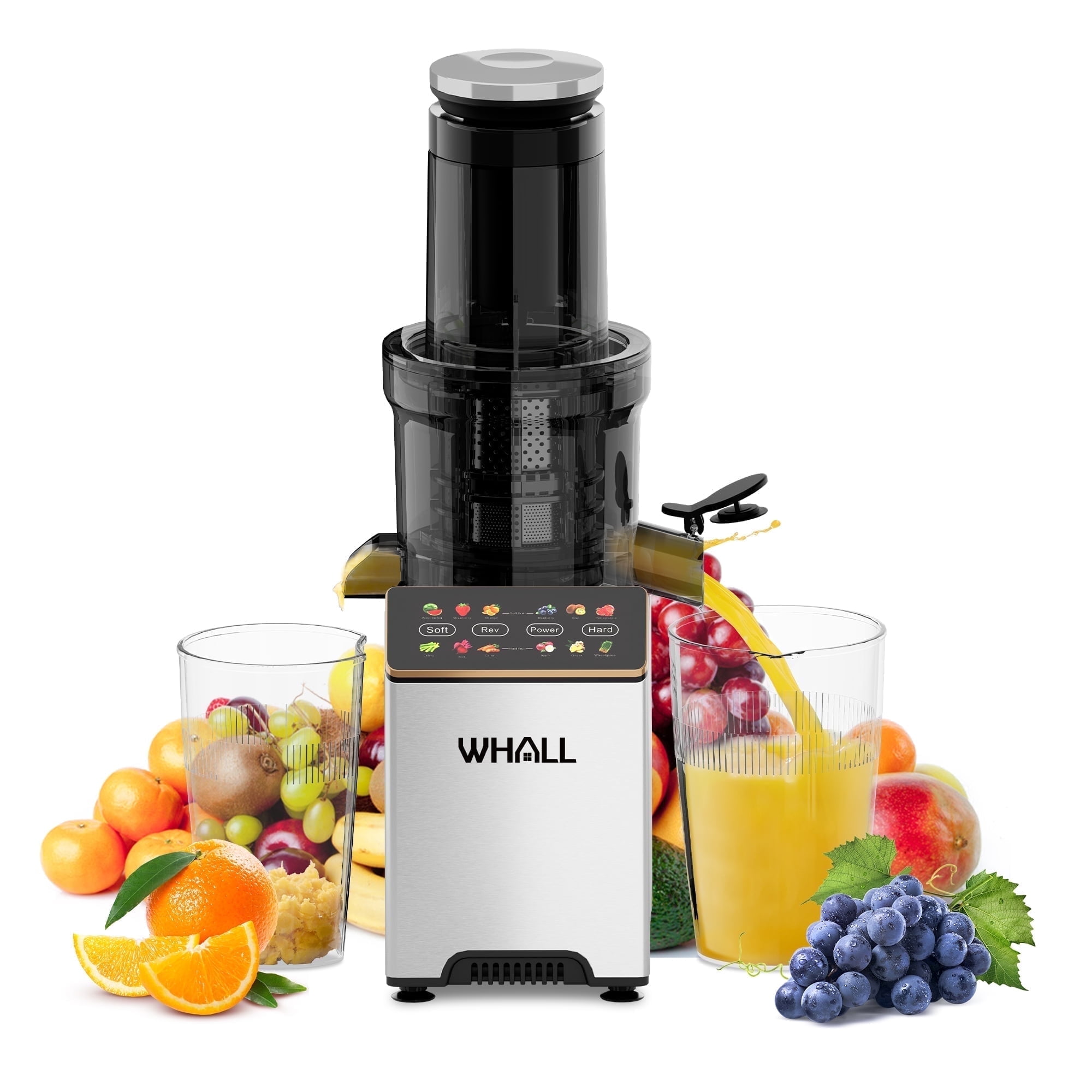 Whall Cold Press Juicer Machine with Touchscreen, Slow Masticating ...