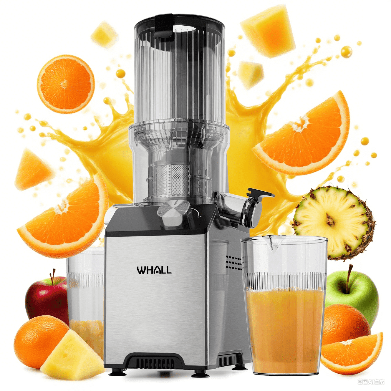 Whall Slow Masticating Juicer – 4" Extra-Large Feed Chute, Dual Speeds ...