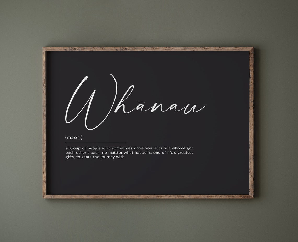 Whanau Definition Wall Art Poster Maori Inspired Family Home Or Wedding ...