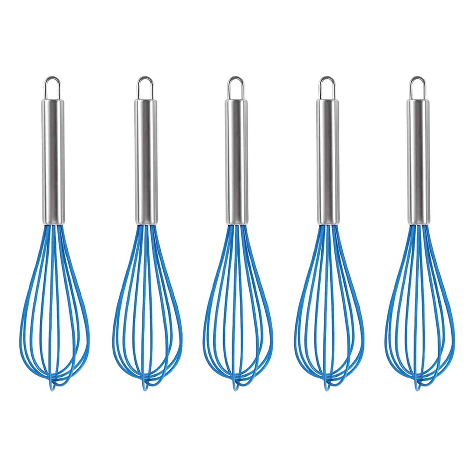 Wharick 10inch Silicone Whisk, Stainless Steel Handle Egg Beater for ...