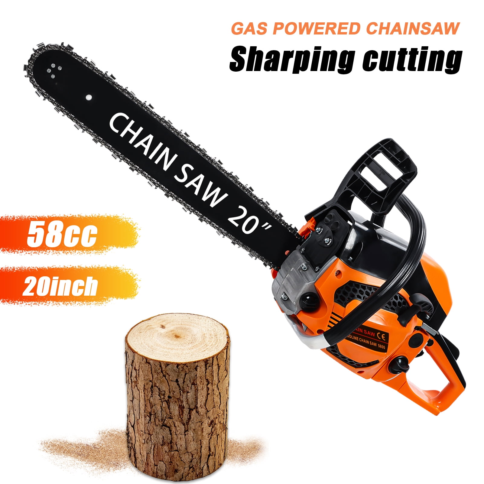 Wharick 20 Inch Chainsaw, 58CC Power Chain Saws Gas Powered 2 Stroke ...