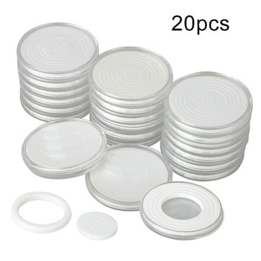 50PCS Clear Coin Capsules Coin Case Holders 25mm Containers Storage ...