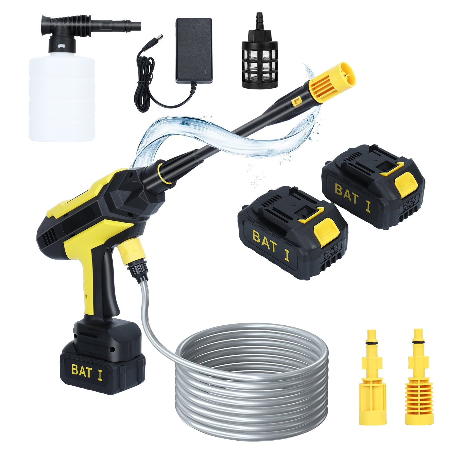 Wharick 21V Portable Pressure Washer Cordless Power Washer 6 in 1 ...