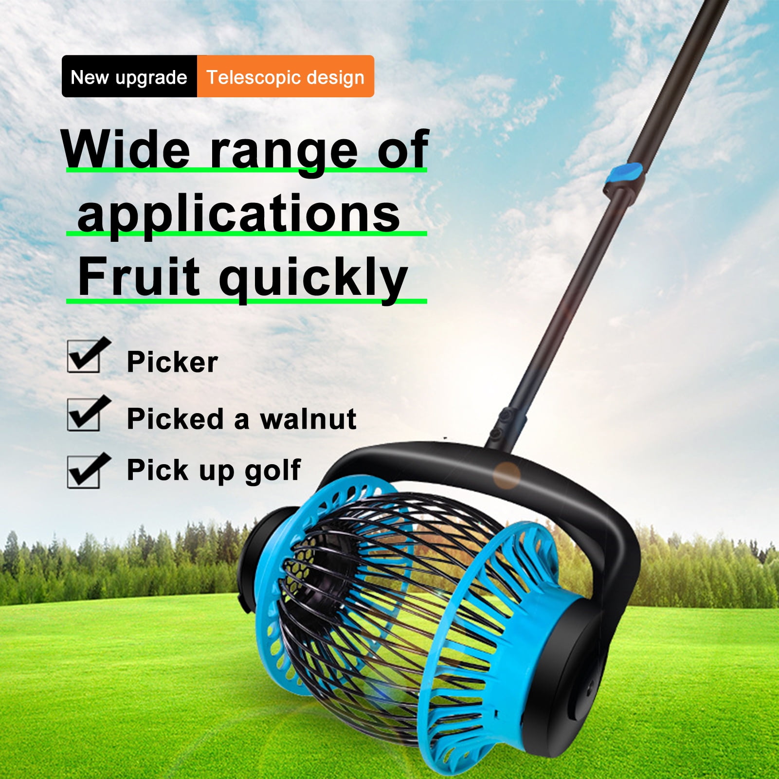 Wharick 3pcs Nut Gatherer, Walnut Picker Upper Roller, Pecan Picker ...