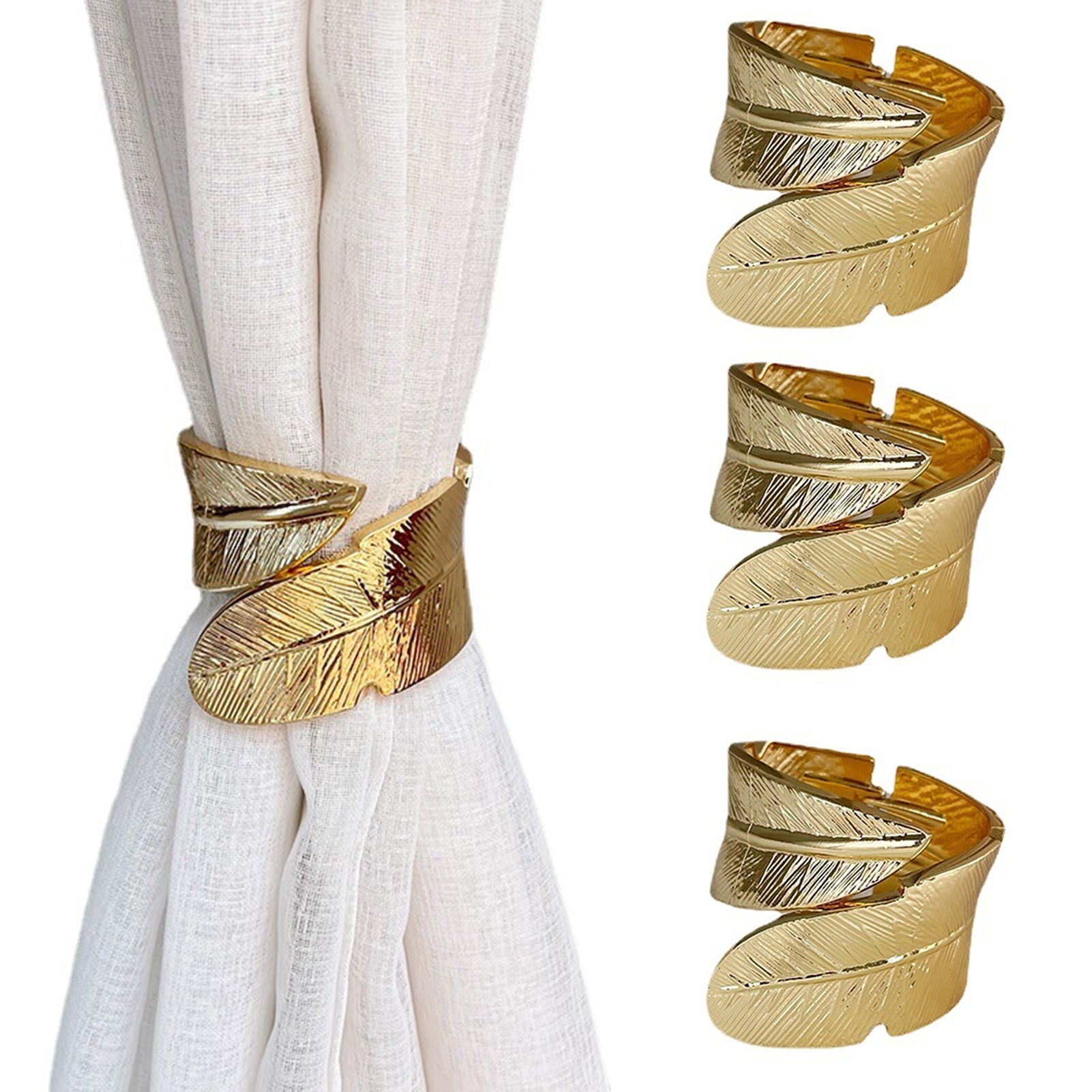 Wharick 4pcs Curtain Tieback Buckle Punch Free Metal Spring Curtain ...