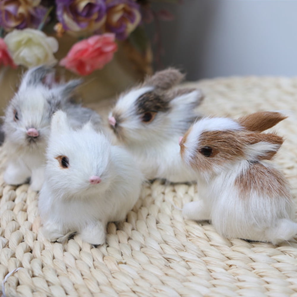 Wharick 4pcs Lovely Simulation Animal Doll Rabbit Plush Sleeping ...