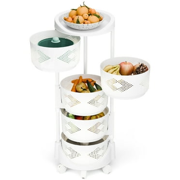 Wharick Kitchen Rotating Fruit Basket 3/4/5 Tier Rotating Storage Rack ...