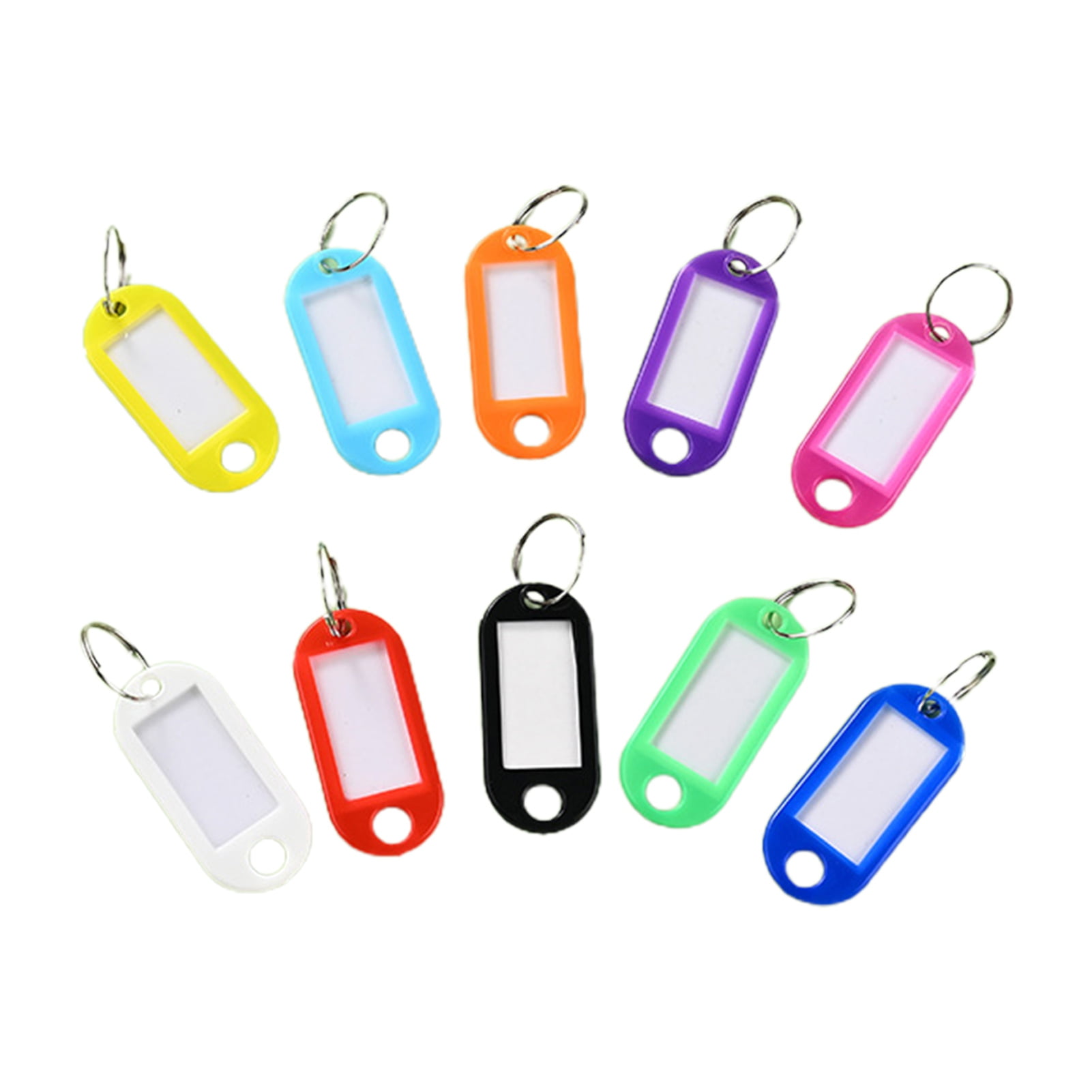 Wharick 50 Pcs Key Ring Tags with Rings, Key Tags Plastic Vibrant Color ...