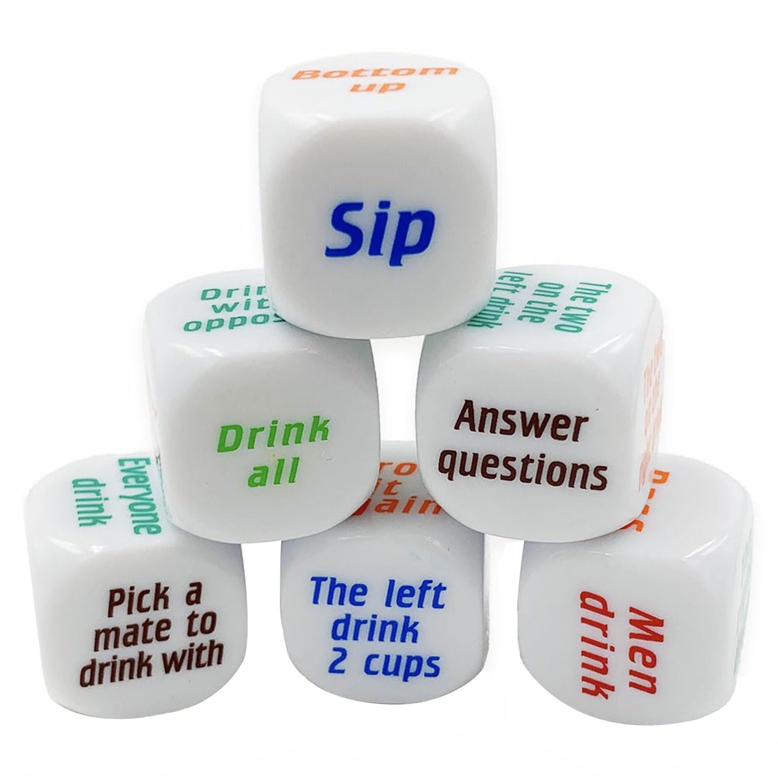 Wharick 6Pcs Drinking Dice, Game Drinking Dice Rolling Decider ...