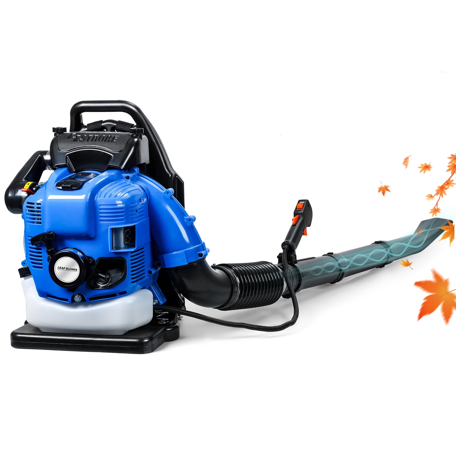Wharick 75.6CC Gas Backpack Leaf Blower - 4 Stroke Engine Ergonomic Design Snow Blower with 1.9L ...