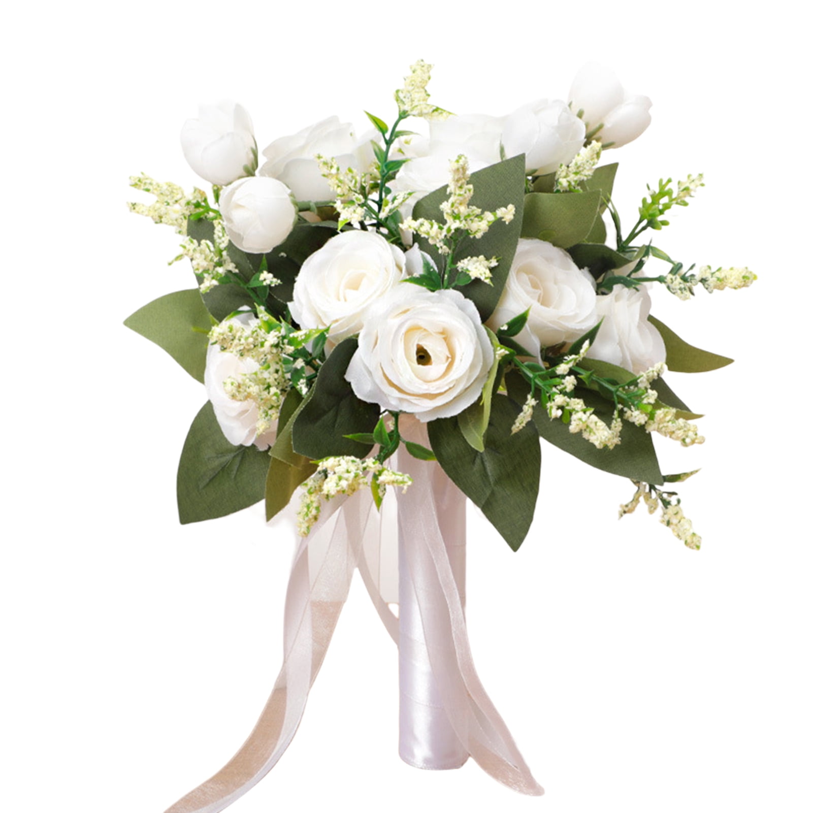 Wharick Artificial Rose Bouquet Romantic Realistic Decorative Bride ...
