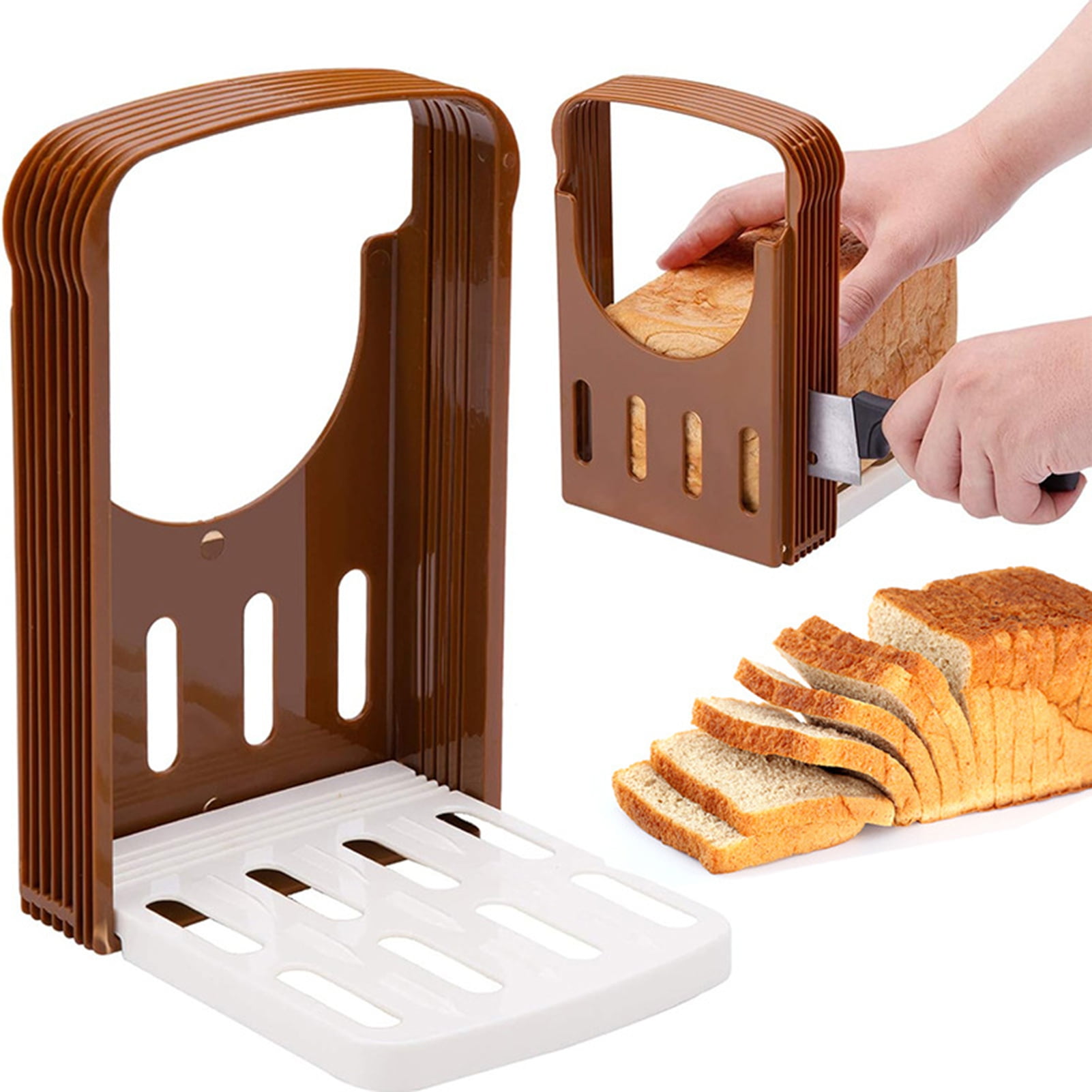 Wharick Bread Slicer Toast Cutter, Foldable Homemade Bread Slicing ...