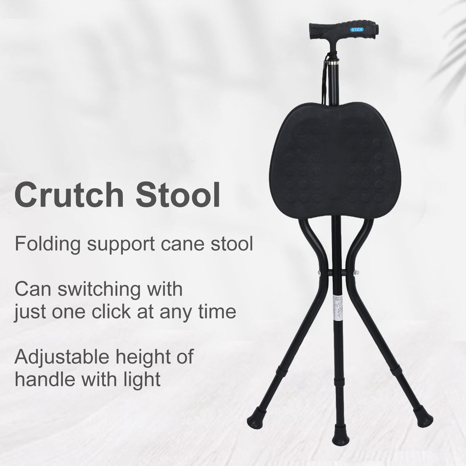 Wharick Cane with Seat Folding Lightweight,Walking Stick Height ...