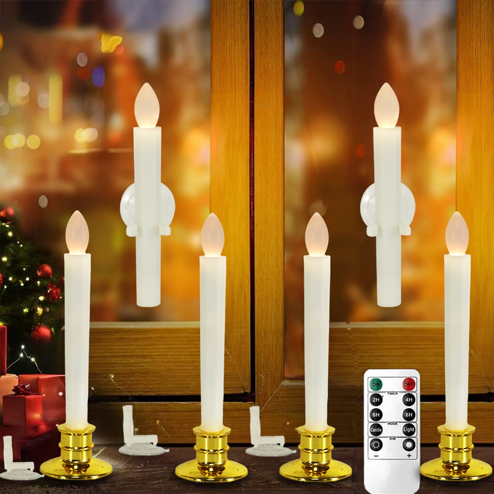 Wharick Christmas LED Candle Lights, Smokeless Battery Operated ...