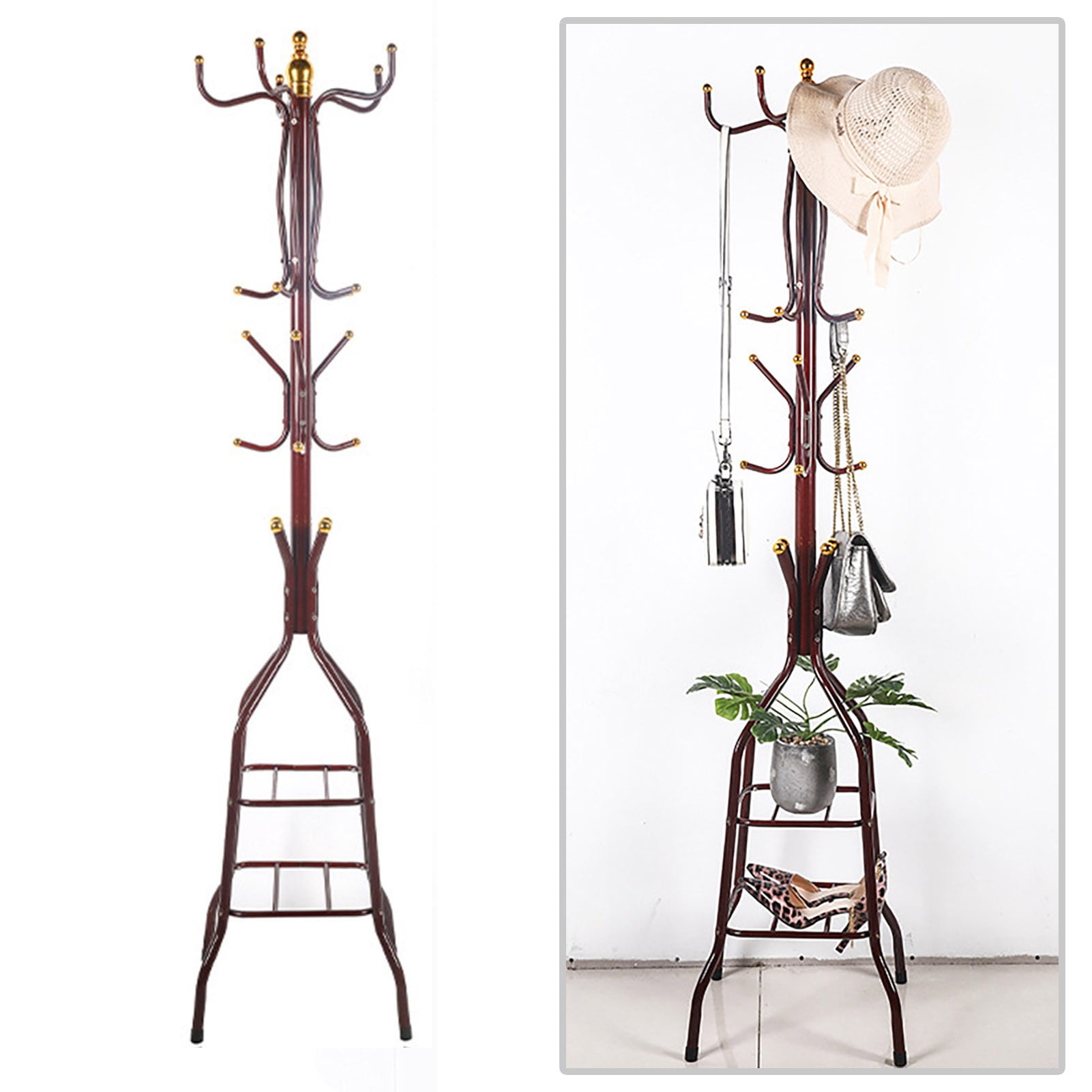 Wharick Coat Rack Freestanding, 67.32 inch Metal Coat Rack Stand Modern ...