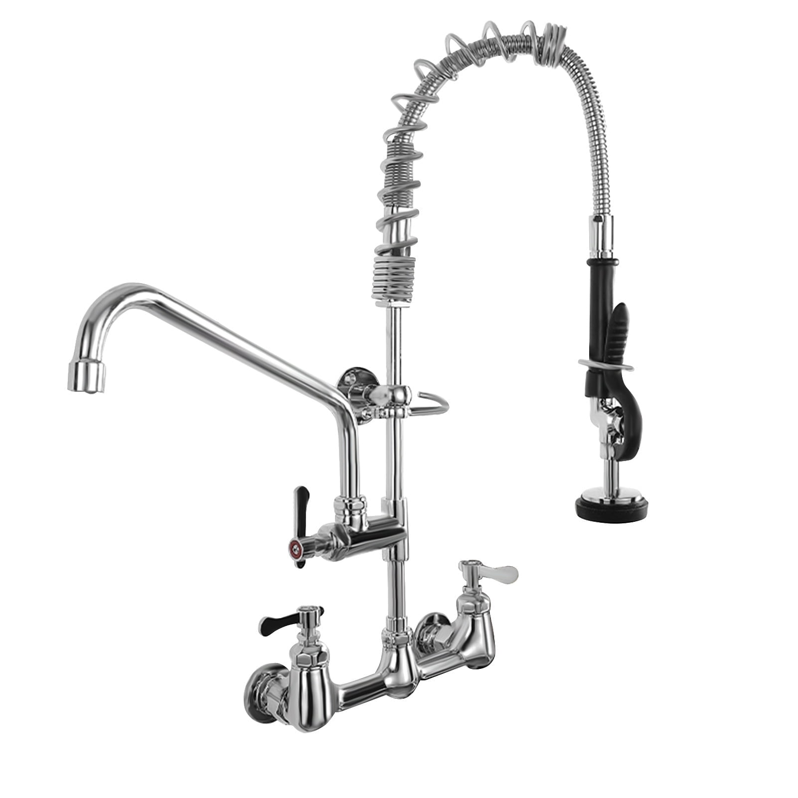 Wharick Commercial Faucet with Pre-Rinse Sprayer 25" Height, Adjustable ...