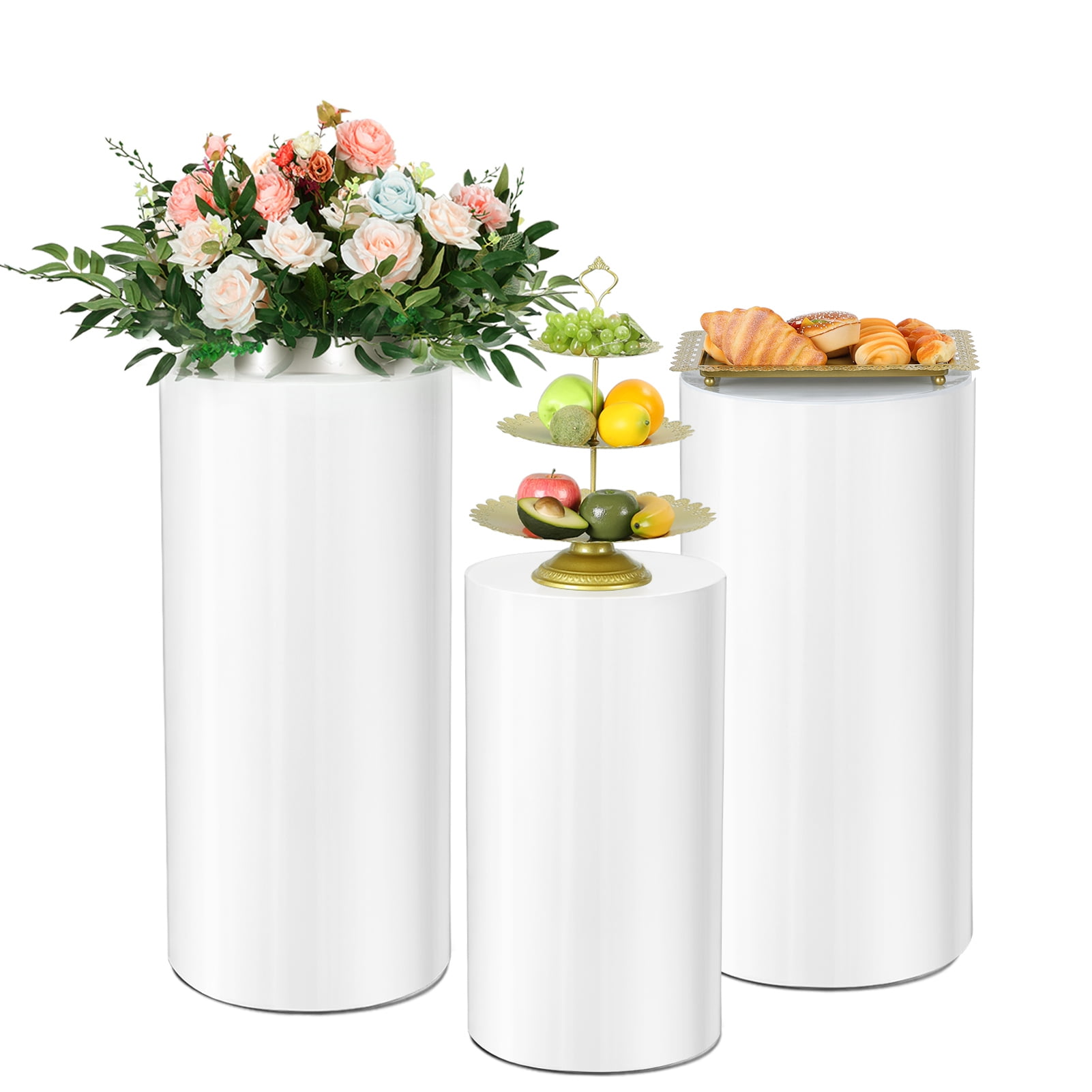 Wharick Cylinder Stand, 3pcs Round Cylinder Pedestal Stands for Parties ...