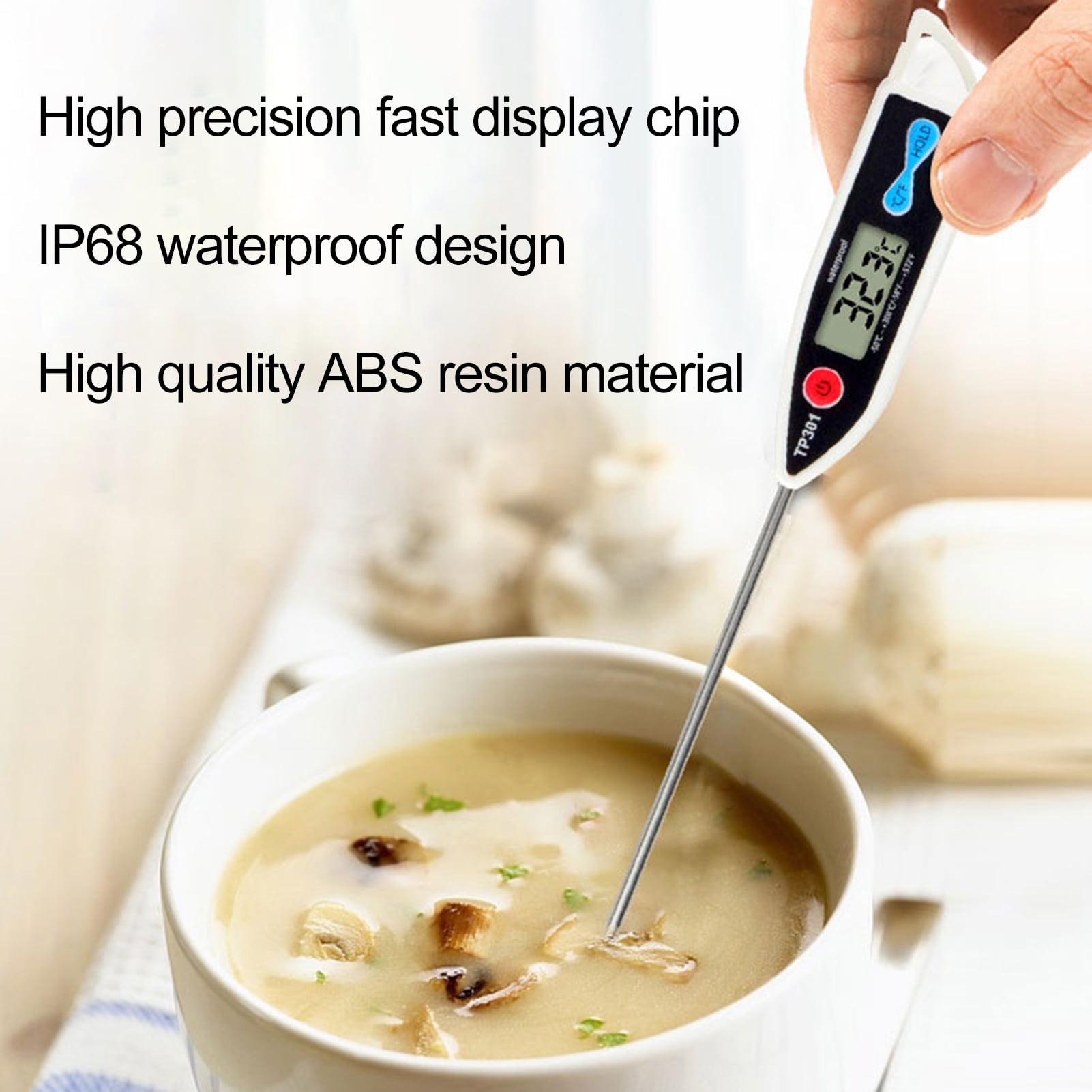 Wharick Digital Instant Read Food Thermometer for Cooking, Meat ...