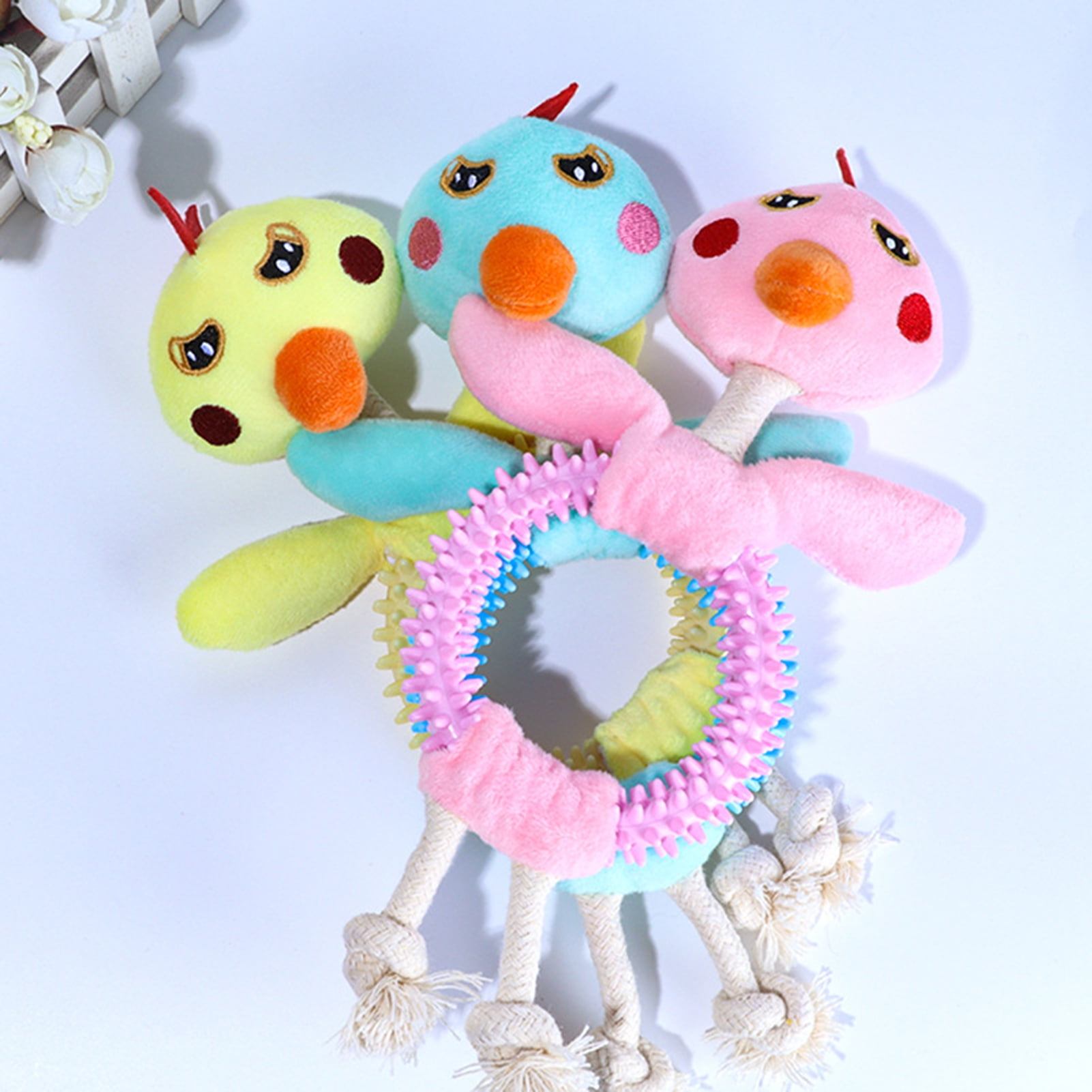 Wharick Dog Plush Toys, Cute Chicken Teething Toys for Puppy, Pet ...